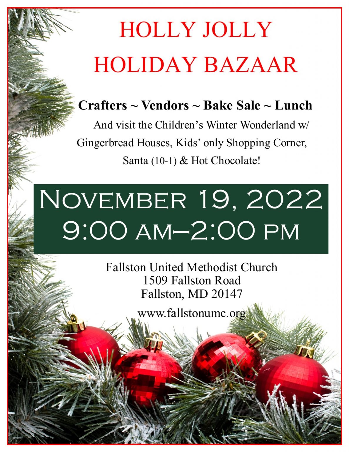 2022 Christmas Bazaar flyer - Harford Happenings